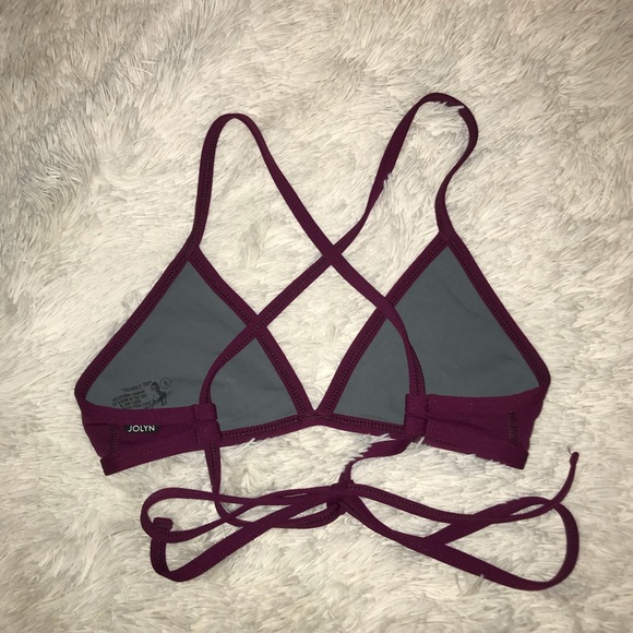 Jolyn Clothing | Swim | Jolyn Cabernet Triangle Tie Back Top | Poshmark